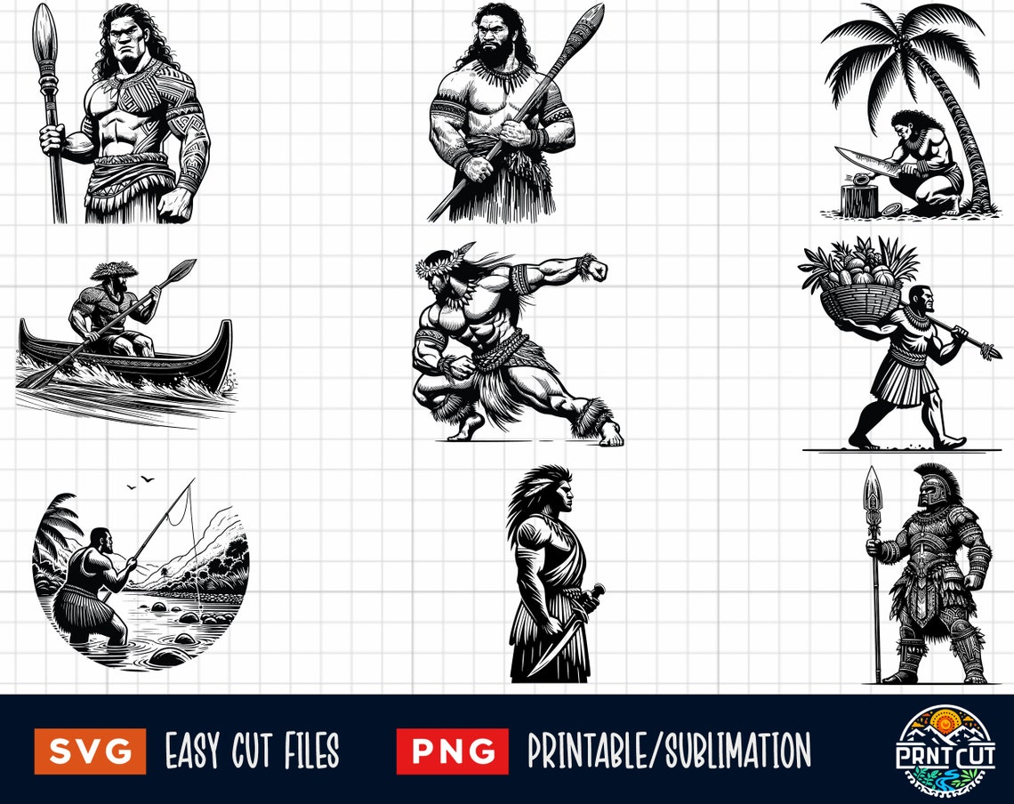 27 Native Samoan Warrior SVG PNG, Samoan Svg, Tongan Svg, Native ...