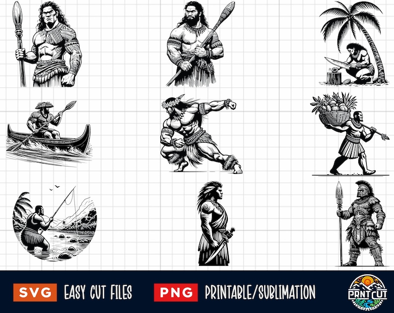 27 Native Samoan Warrior SVG PNG, Samoan Svg, Tongan Svg, Native ...