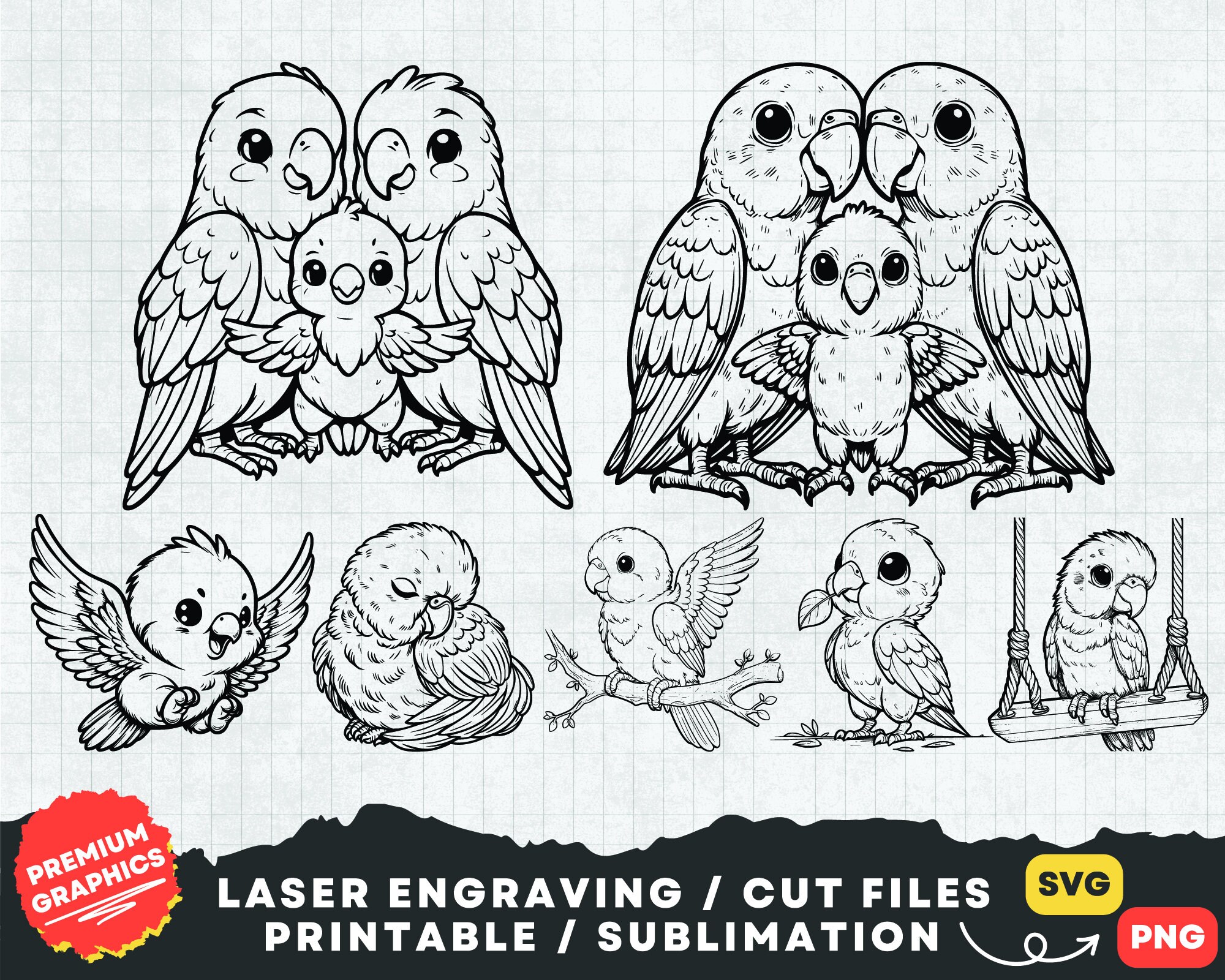 30 Parrot Svg Bundle, Parakeet Svg Png, Cute Parrot Svg, Chick Svg ...