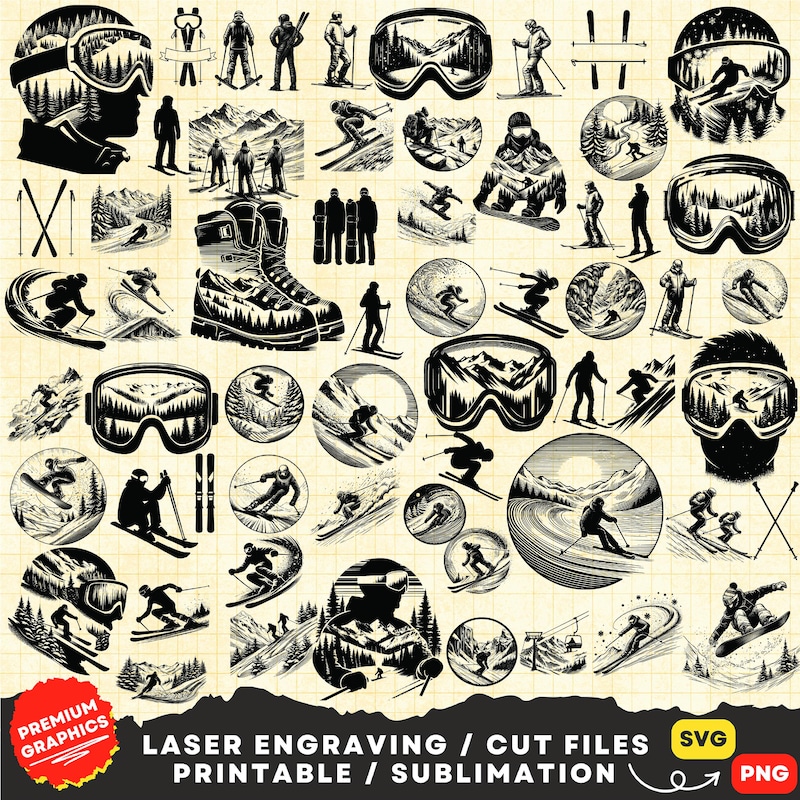 Laser Cut Ski Scene - Etsy