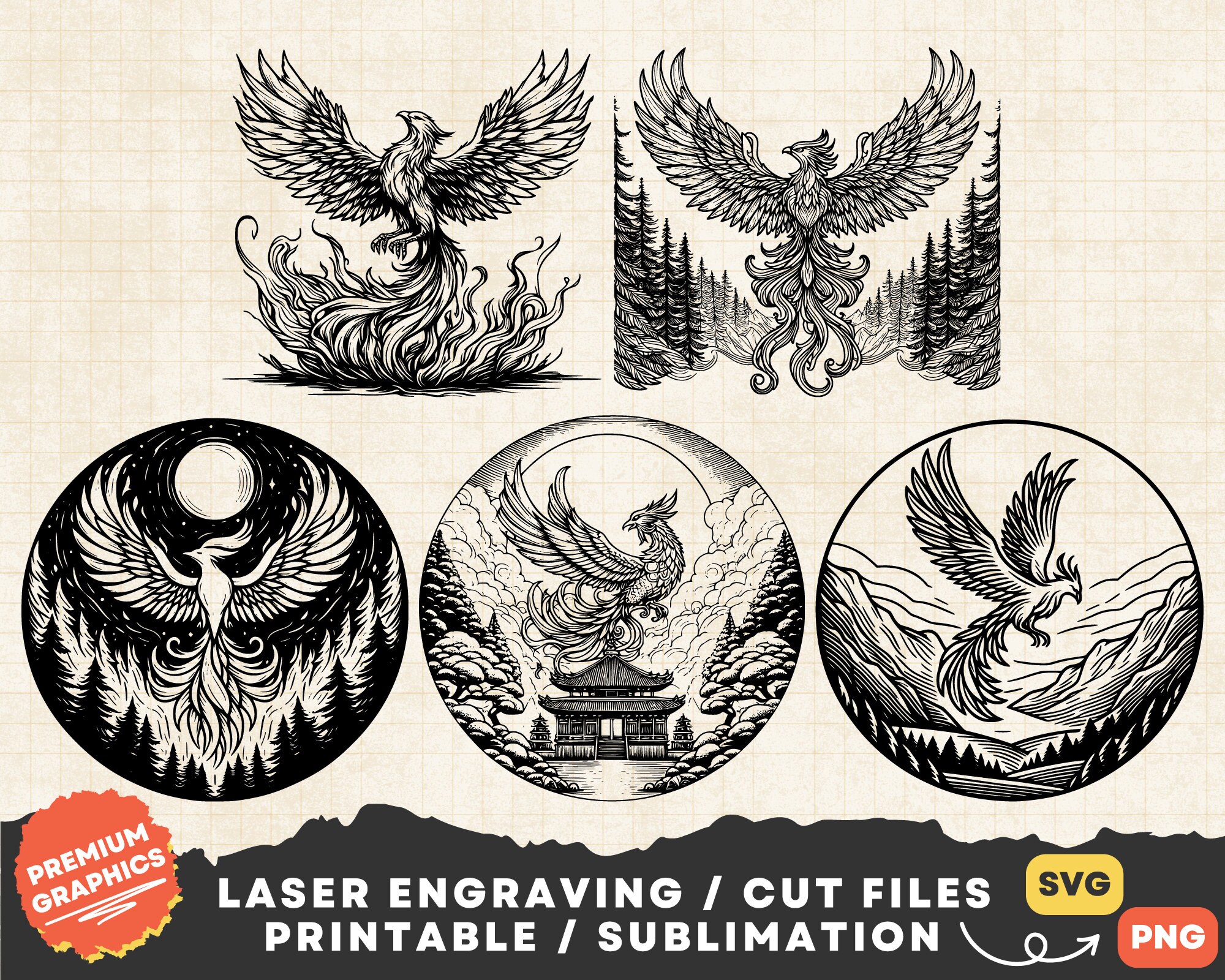 Phoenix Svg Bundle, Phoenix Svg, Phoenix Clipart, Phoenix Png Print ...