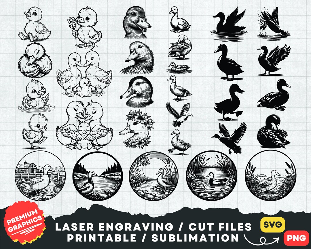 Duck Svg Bundle, Cute Duck Svg, Duckling Svg, Duck Clipart Png, Duck ...