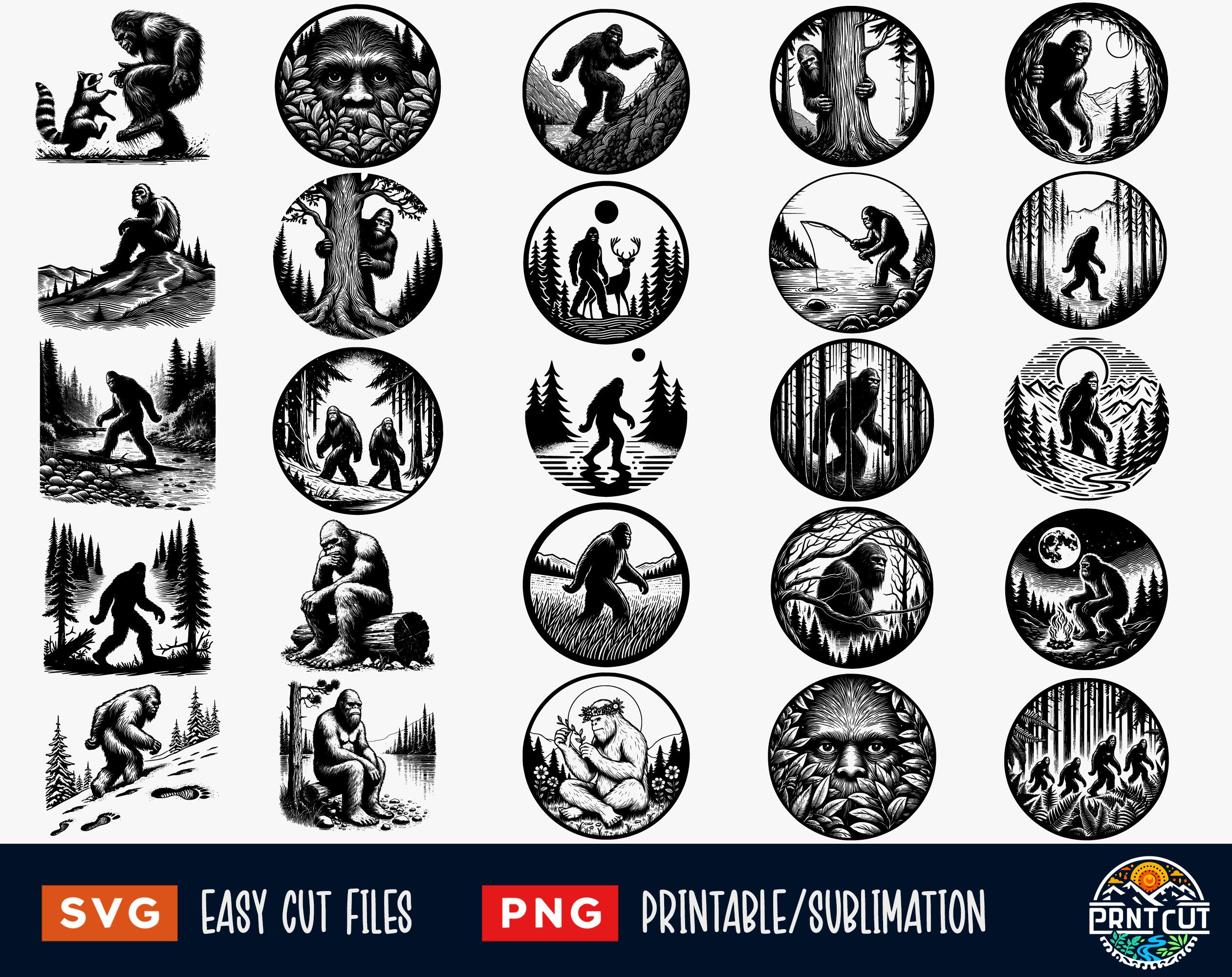 25 Bigfoot Scene SVG, Bigfoot Svg Png, Bigfoot Camping Svg, Sasquatch ...