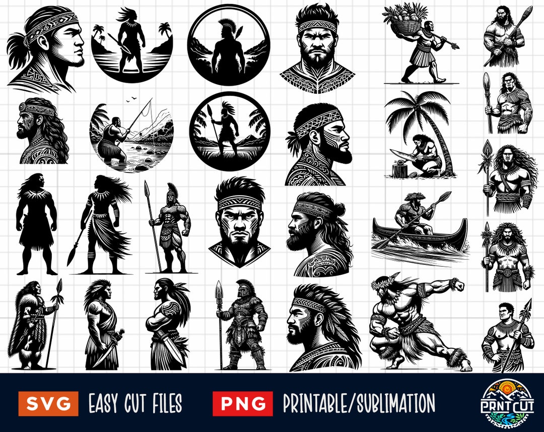 27 Native Samoan Warrior SVG PNG, Samoan Svg, Tongan Svg, Native ...