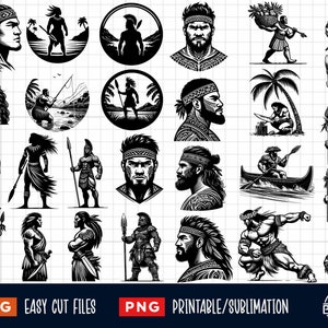 27 Native Samoan Warrior SVG PNG, Samoan Svg, Tongan Svg, Native ...
