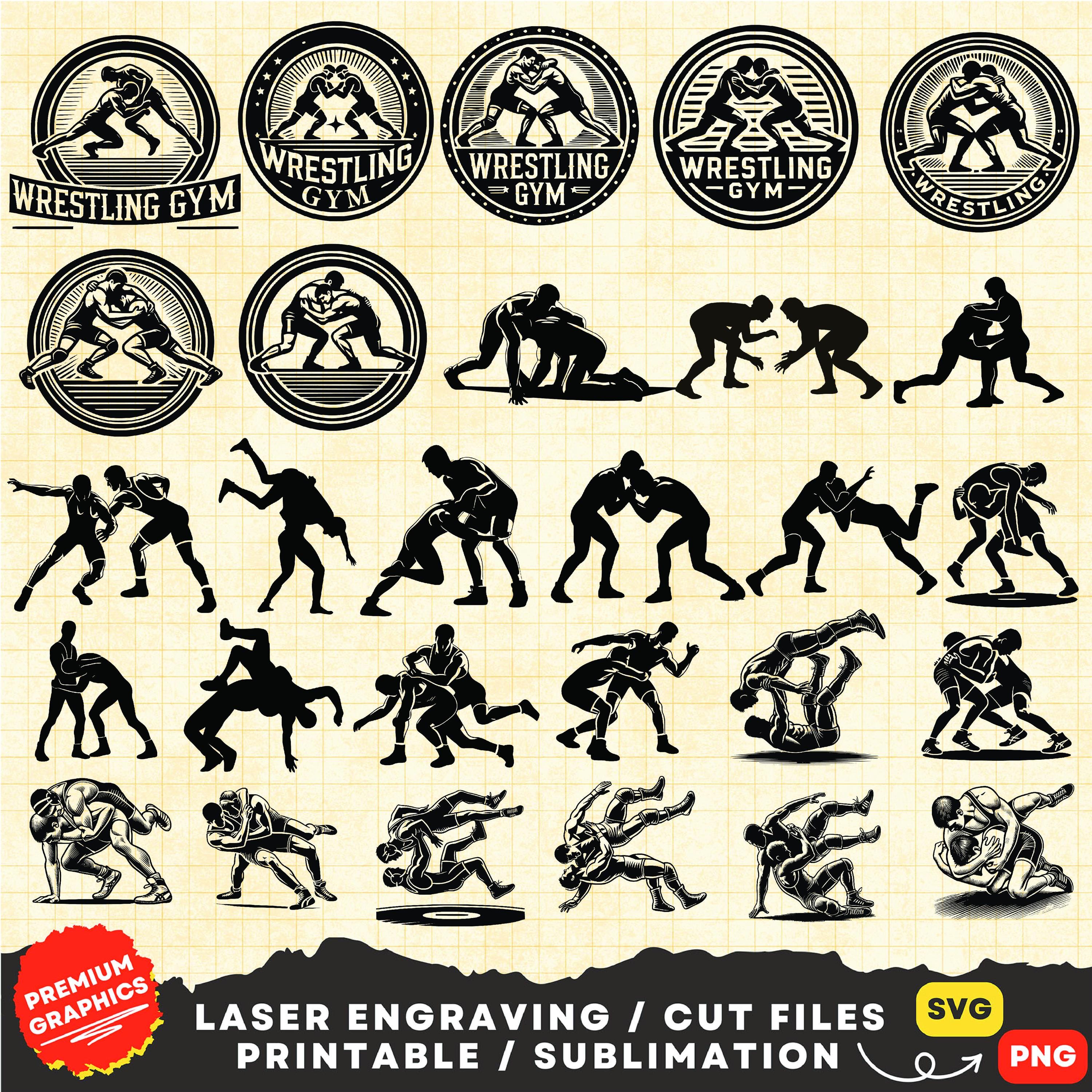 Wrestling SVG Bundle, Wrestling Svg, Wrestler Svg, Wrestling Cut File ...