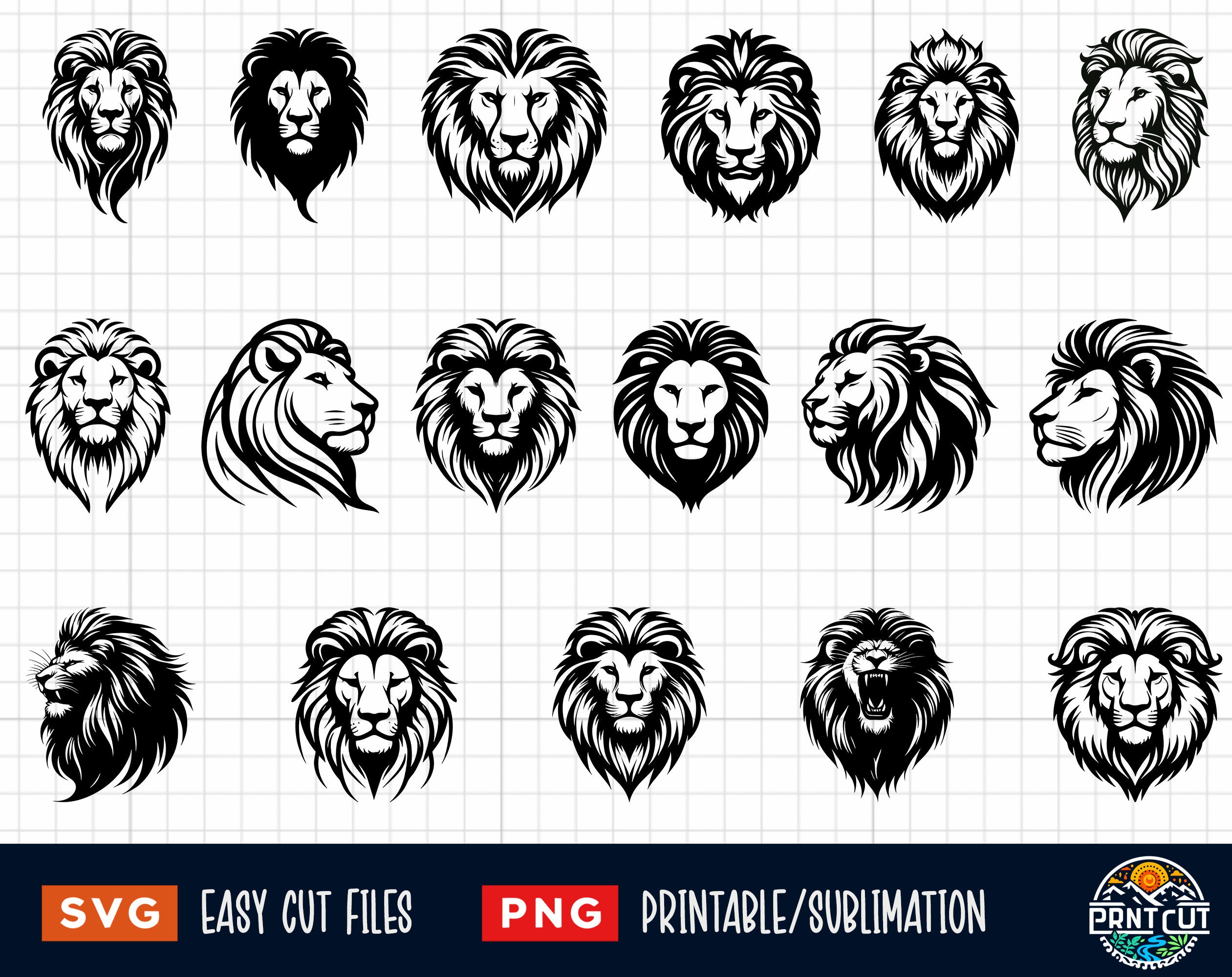 30 Lion SVG Bundle, Lion Svg, Lion Png, Lion Head Svg Png, Lion Cut ...