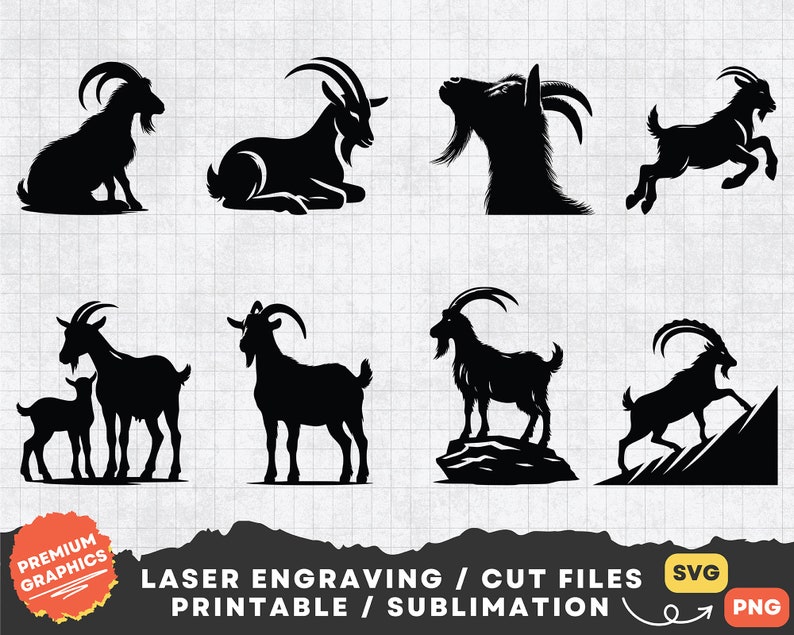 35 Goat Svg Bundle, Goat Svg, Goat Png Clipart, Goat Laser Cut File ...