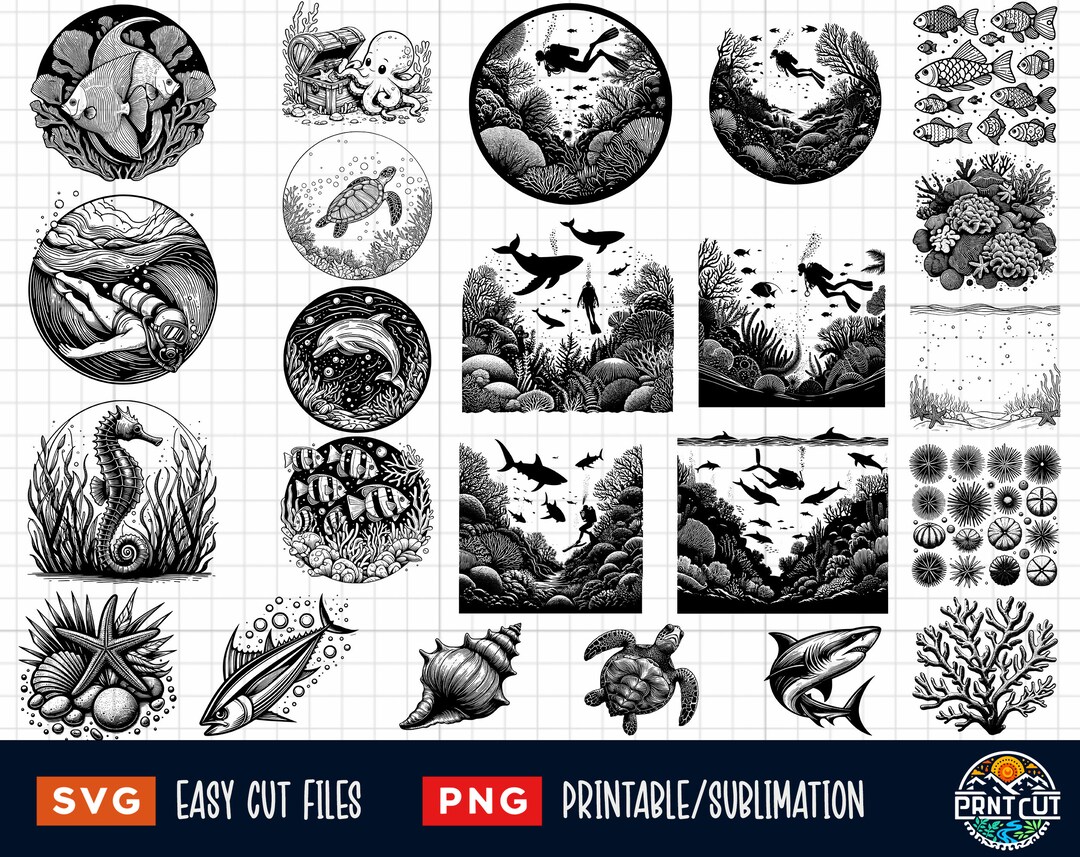 31 Underwater Svg, Underwater Scene Svg, Ocean Scene Svg, Ocean Animals ...