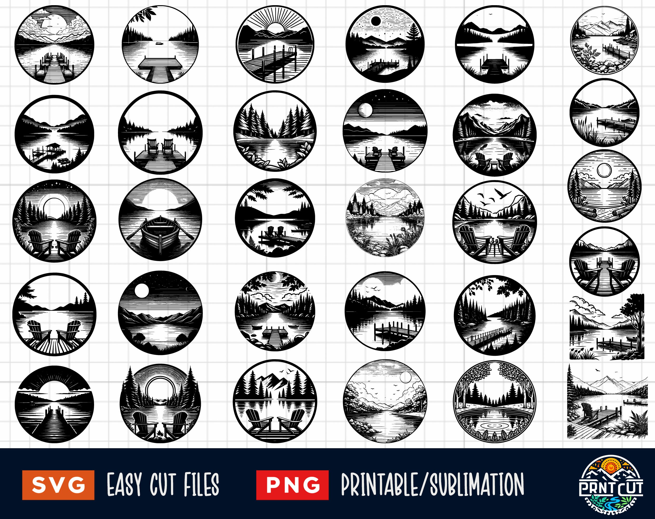 Lake View SVG Bundle, Lake View Dock Svg, Lake View Chair Svg, Lake ...