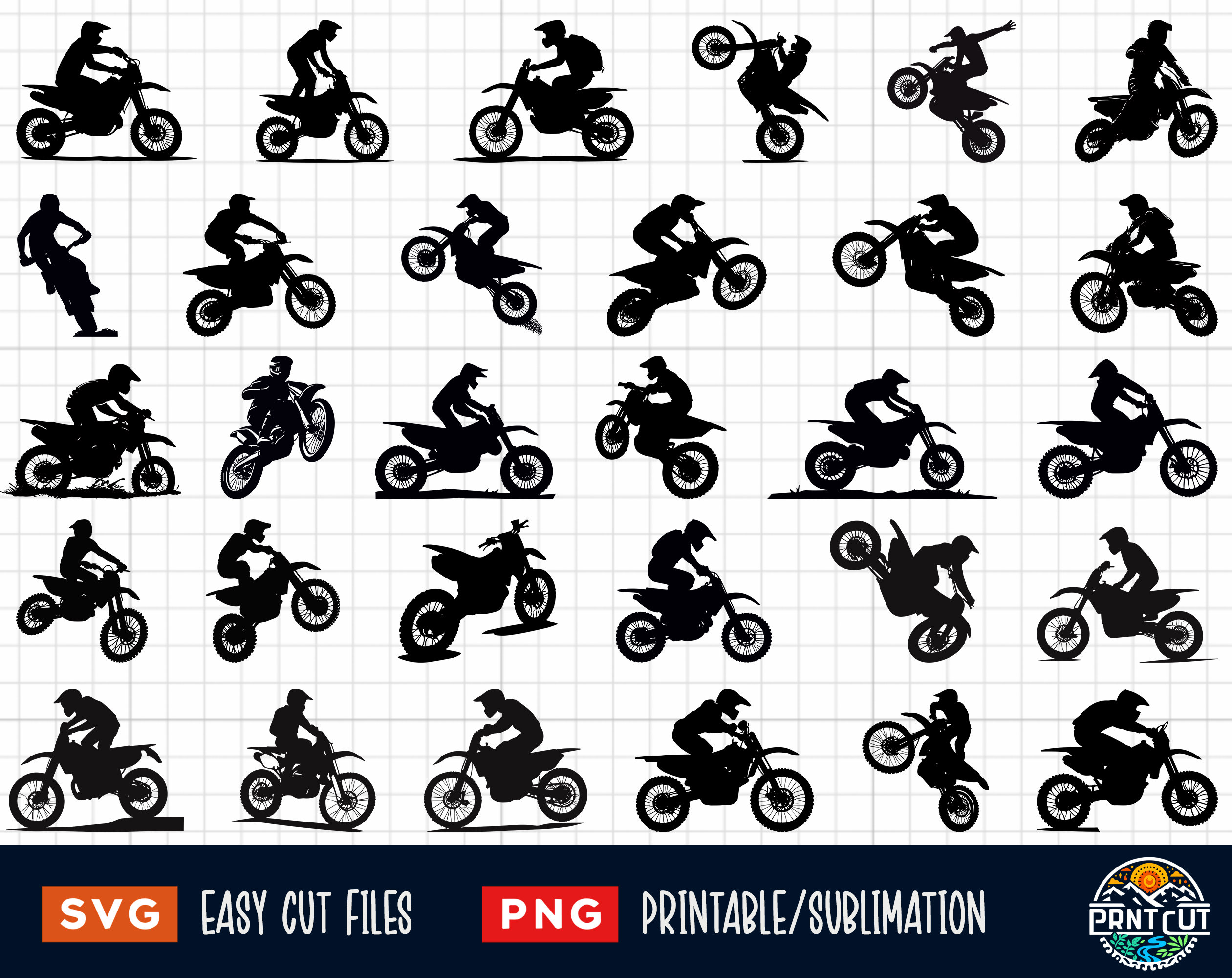 30 Dirt Bike SVG Bundle, Dirt Bike Svg, Dirt Bike Png, Motocross Rider ...