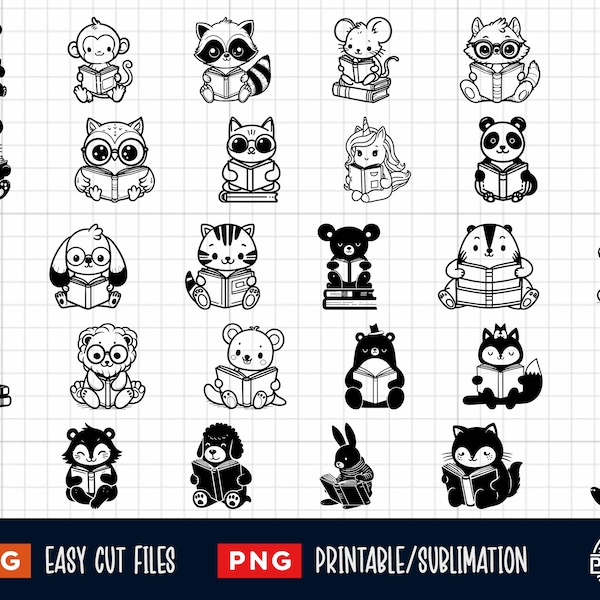 Book Reading Svg - Etsy