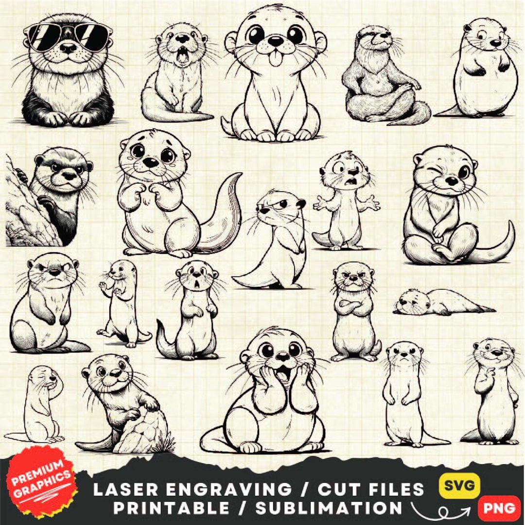 Funny Otter SVG, Quirky Otter Svg, Otter Svg, Cute Otter Clipart Png ...
