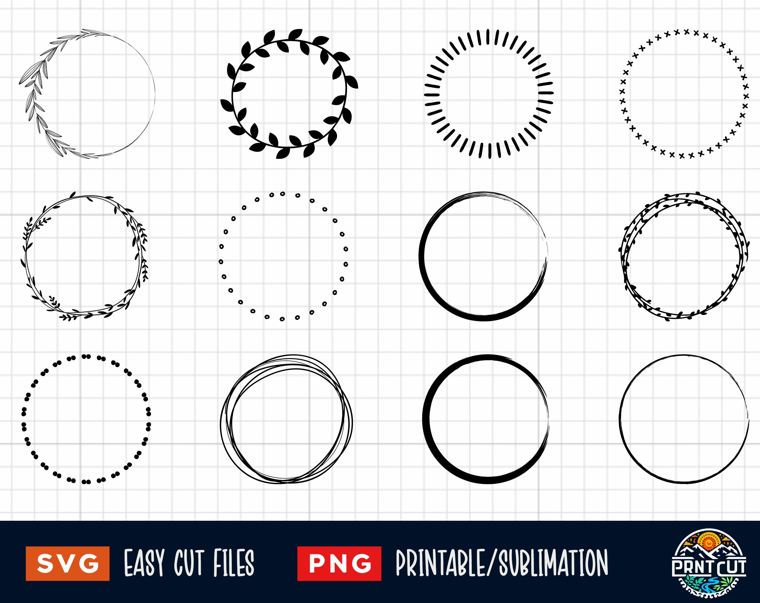 30 Circle Frame Svg Bundle, Circle Frame Svg, Circle Svg, Round Frame ...