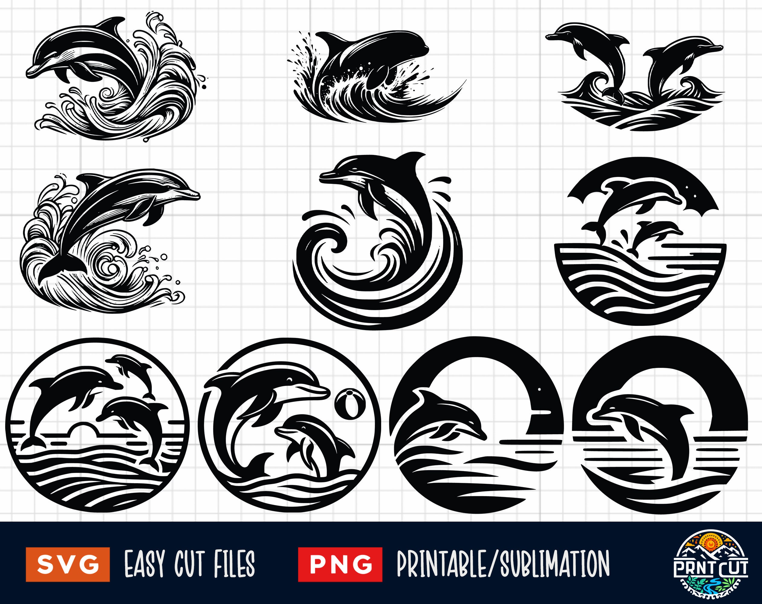 30 Dolphin Svg Png Bundle, Dolphin Svg, Baby Dolphin Svg, Dolphin ...