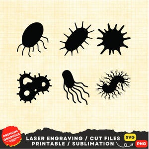 Virus Svg Bundle, Virus Svg, Germ Svg, Parasite Svg, Bacteria Svg ...