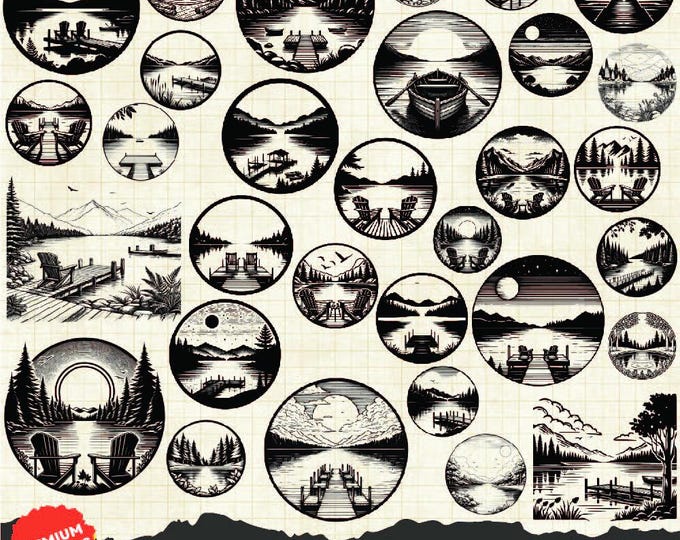 Lake Sunset Svg, Lake View Png, Lake Side Clipart, Lake Sunset Eps ...