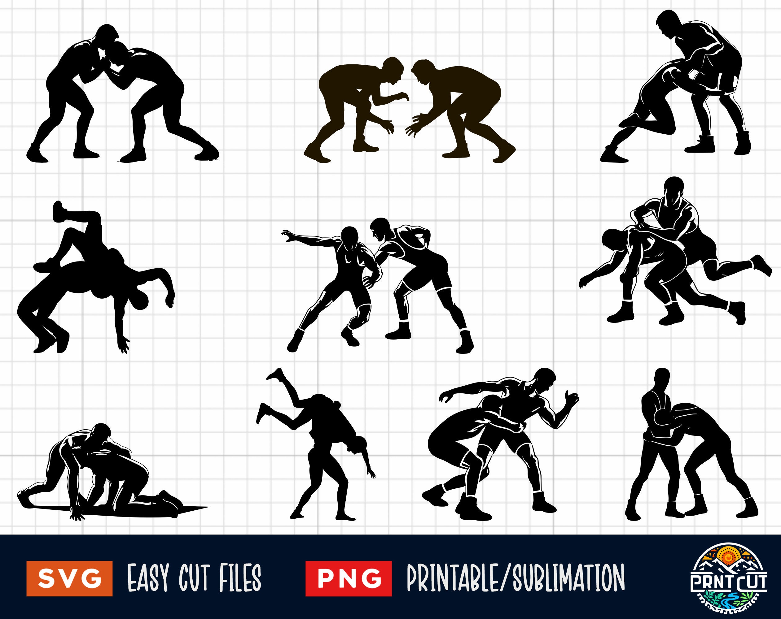 15 Wrestling SVG Bundle, Wrestling Svg, Wrestler Svg, Wrestling Cut ...