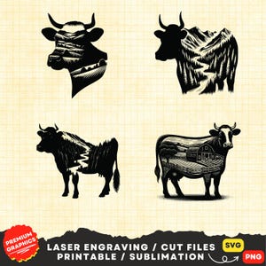 Cow Scene Svg, Cow Svg, Cow Scene Png, Clipart Cow Scene Png, Cow Head ...