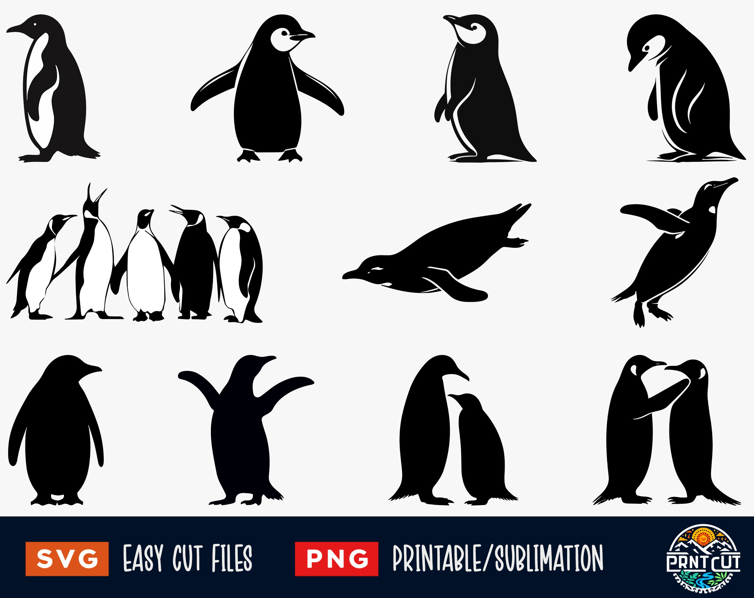 30 Cute Penguin SVG Bundle, Penguin Svg, Penguin Png, Penguins Svg Png ...