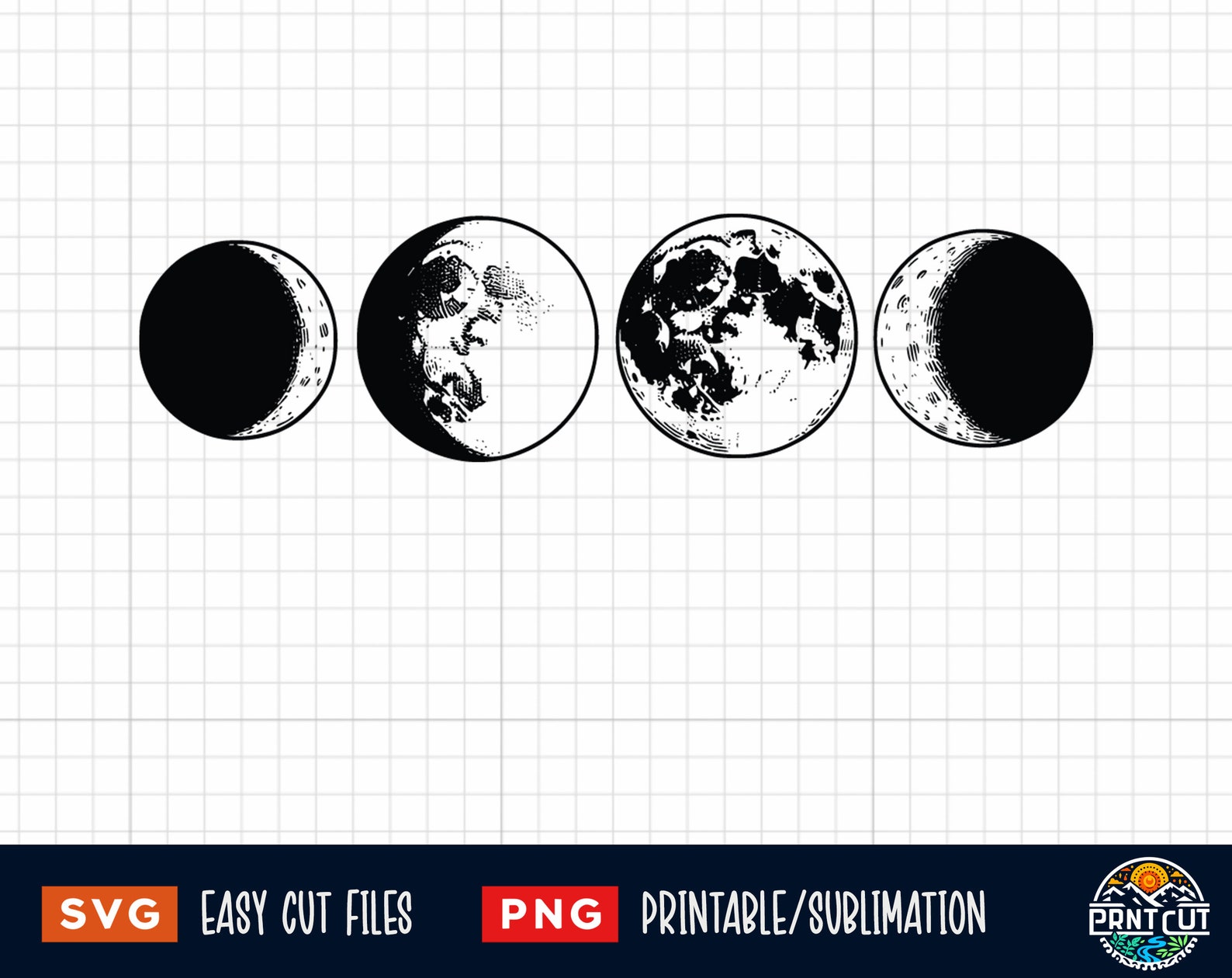 8 Moon Svg Bundle, Moon Phase SVG Png, Lunar Phases Svg, Moon Phase ...