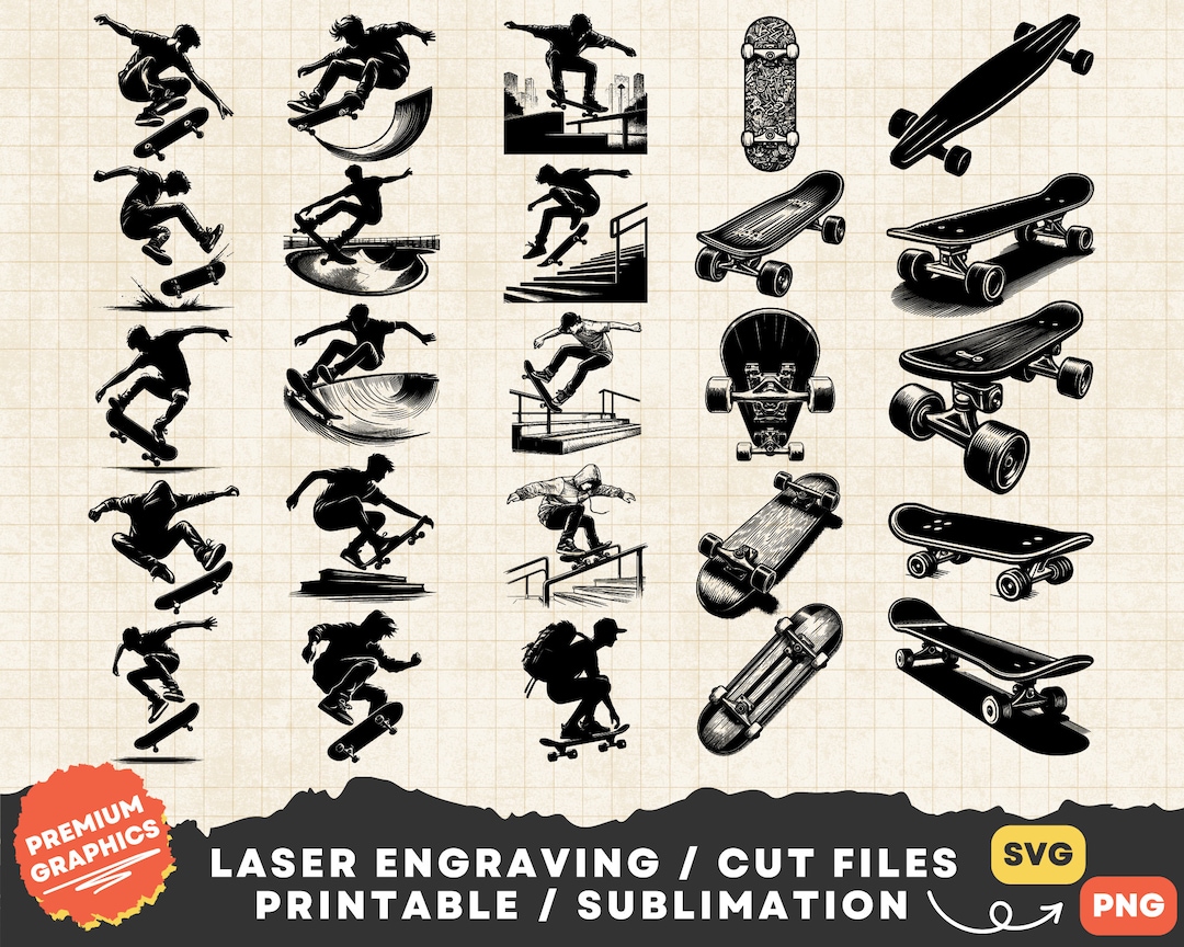 Skateboard SVG Bundle, Skateboard Svg, Skateboarding SVG, Skateboard ...