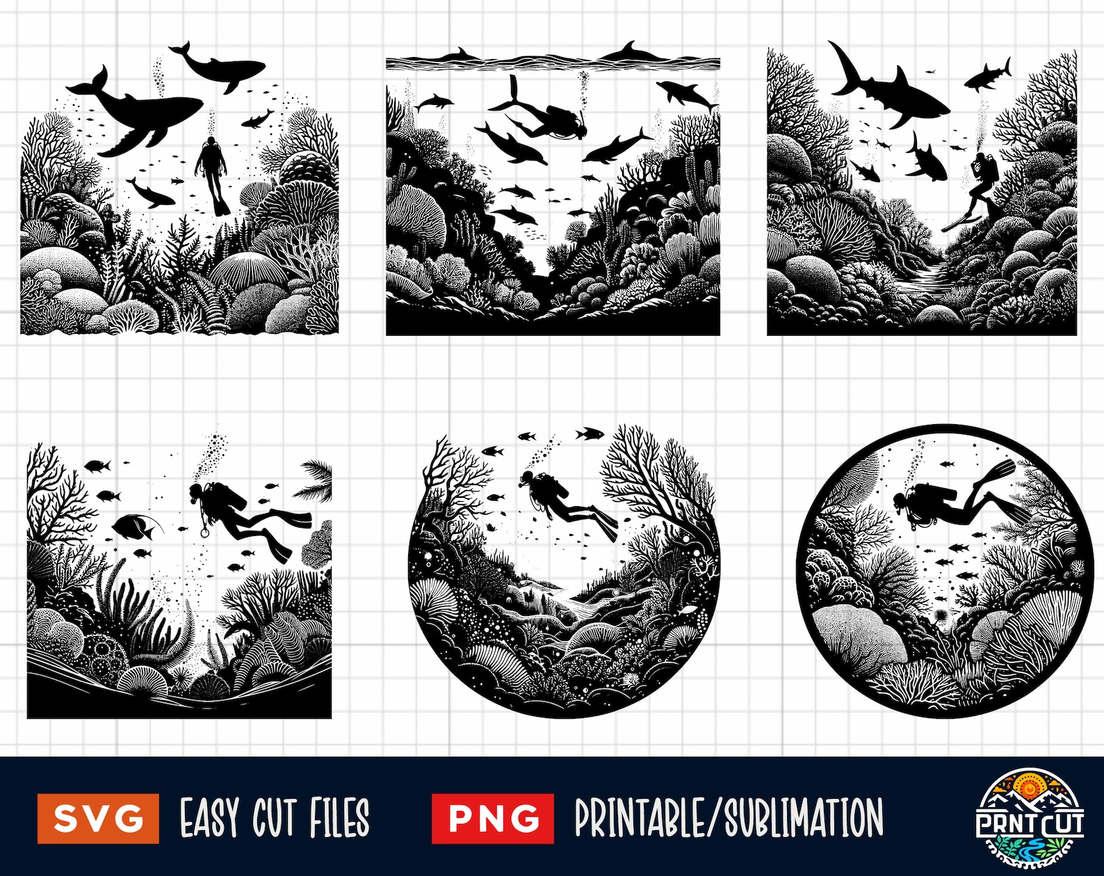 31 Underwater Svg, Underwater Scene Svg, Ocean Scene Svg, Ocean Animals ...