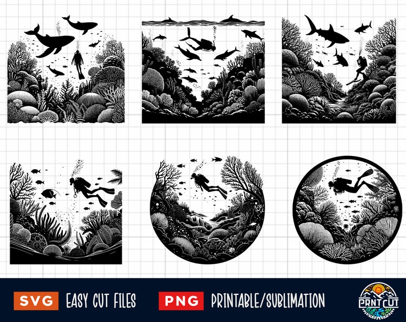 31 Underwater Svg, Underwater Scene Svg, Ocean Scene Svg, Ocean Animals ...