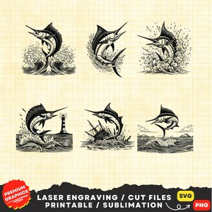 Marlin Svg Bundle, Marlin Fish Svg, Marlin Fish Clipart, Marlin Fish ...