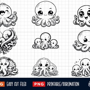 31 Octopus Svg Png Bundle,octopus Svg, Baby Octopus Svg, Octopus Family ...