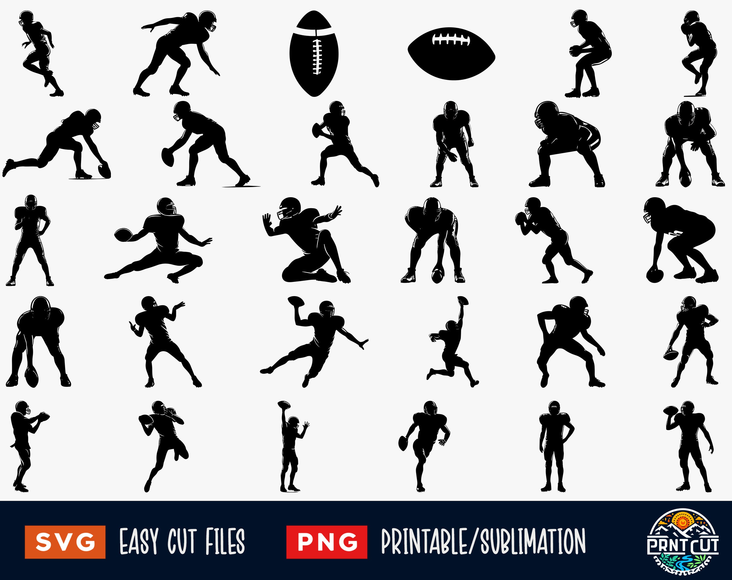 30 Football SVG Bundle, Football Svg, Football Png, Football Player Svg ...