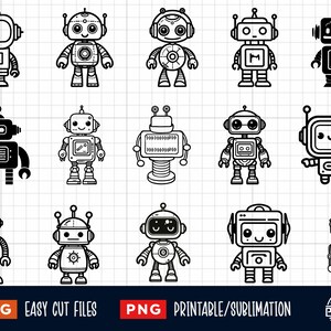 30 Robot SVG Bundle, Robot Svg, Robot Png, Robot Coloring Pages, Robot ...