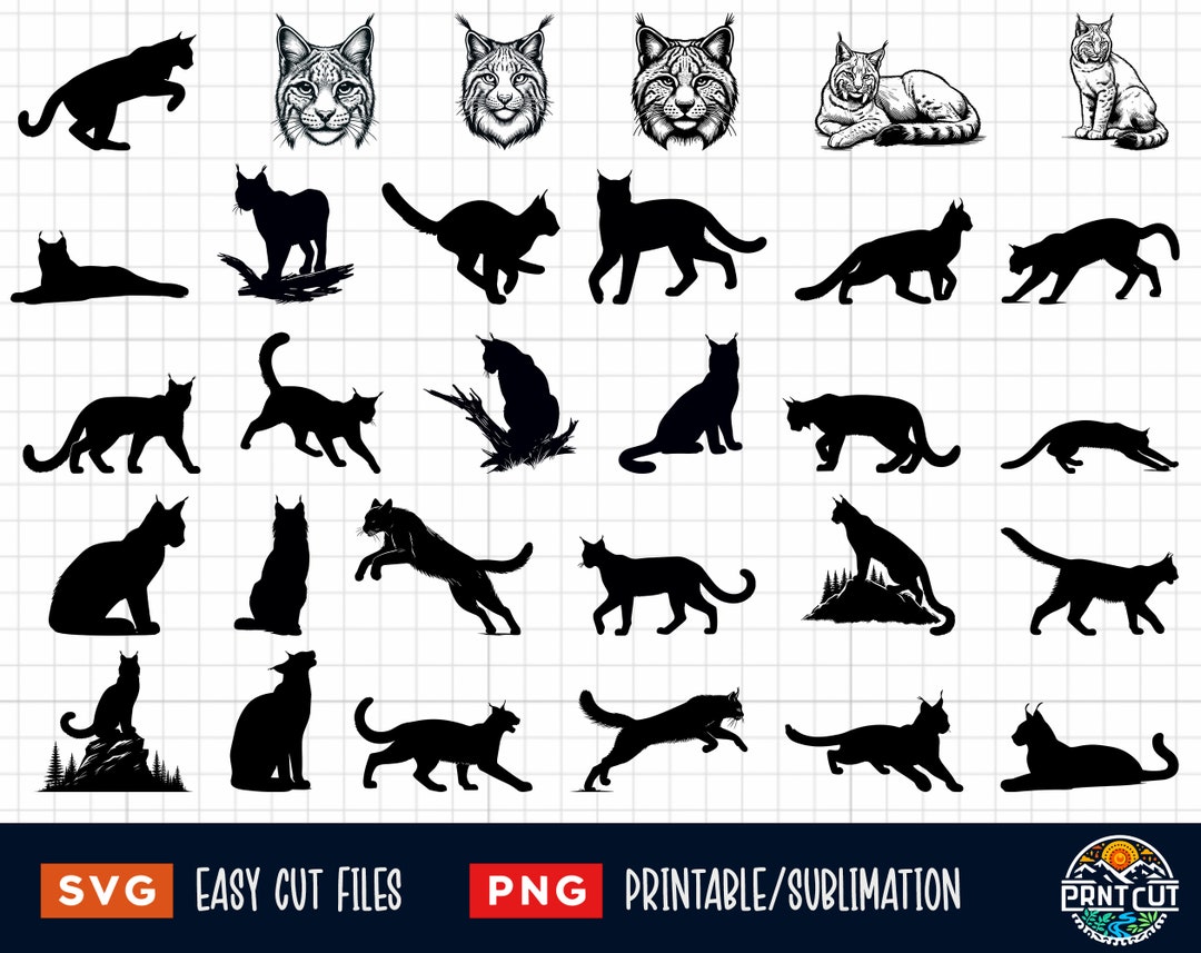 30 Bobcat SVG Bundle, Bobcat Svg, Bobcat Png, Bobcat Head Svg Png, Lynx ...