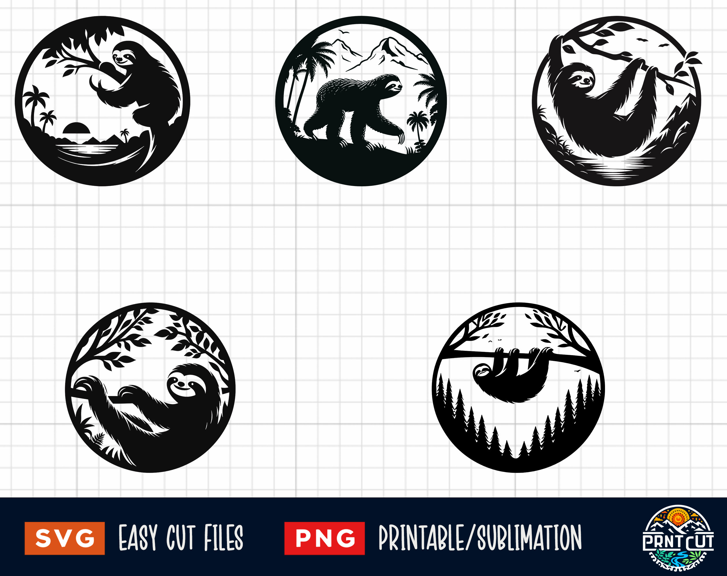 Sloth Bundle, Sloth Svg, Sloth Png, Sloths Svg Png, Sloth Cut File ...