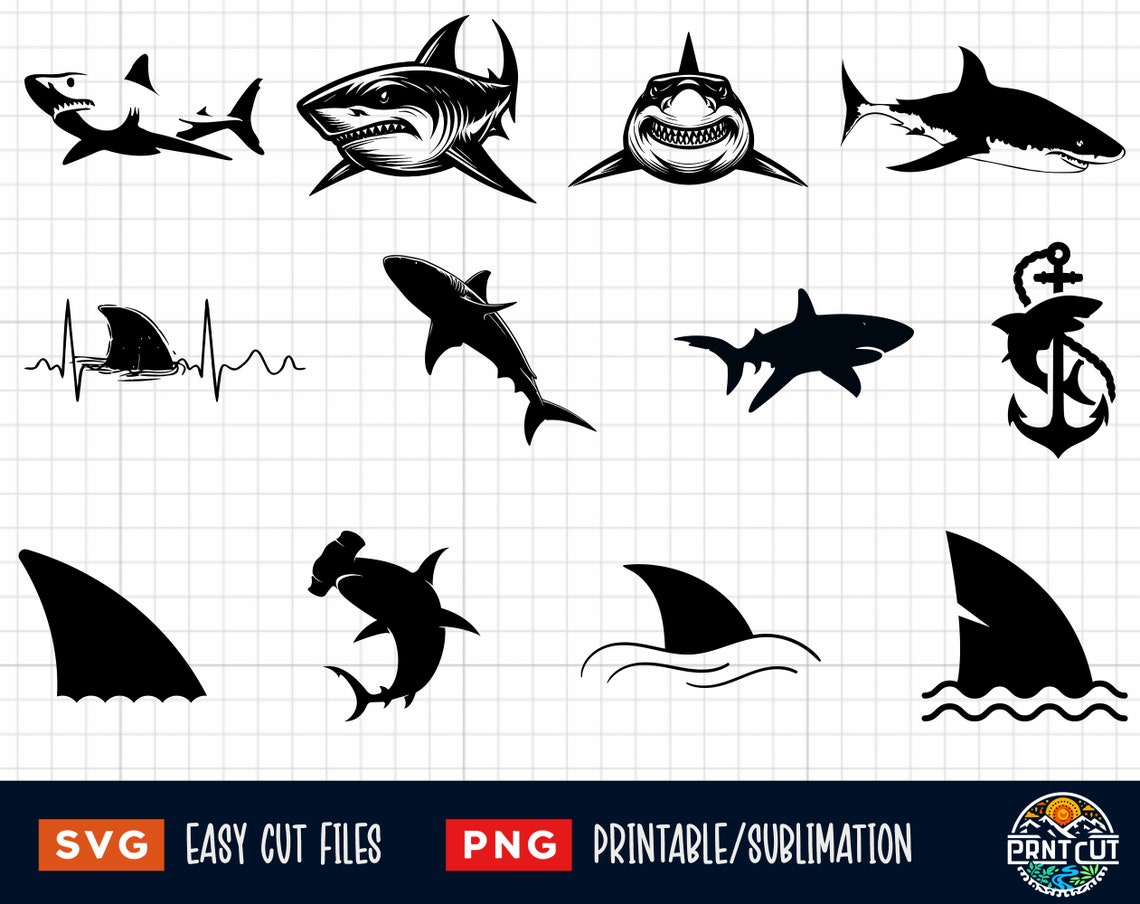38 Shark SVG Bundle, Shark Svg, Shark Png, Sharks Svg Png, Shark Cut ...