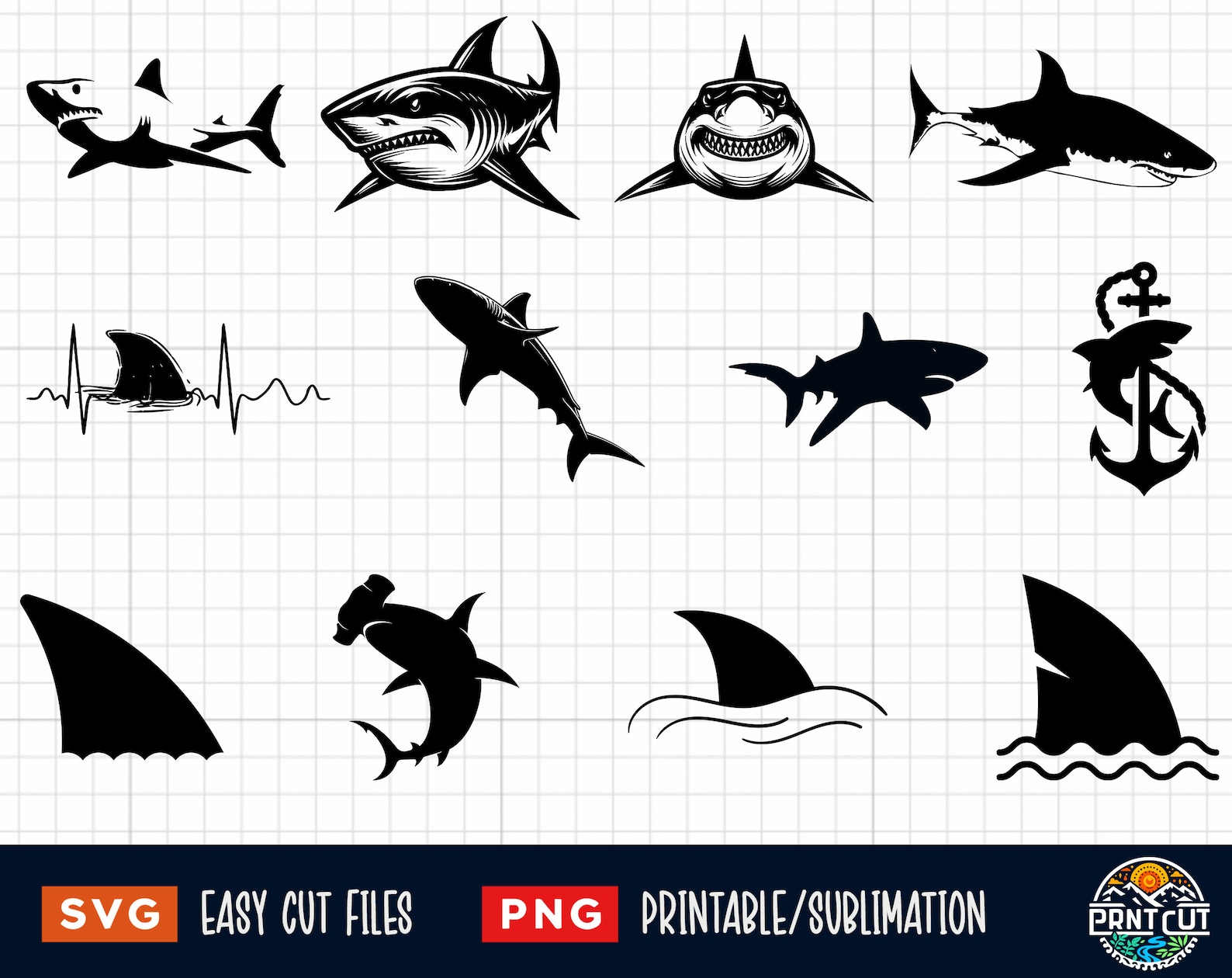 38 Shark SVG Bundle, Shark Svg, Shark Png, Sharks Svg Png, Shark Cut ...