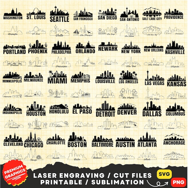 City Skyline Svg - Etsy