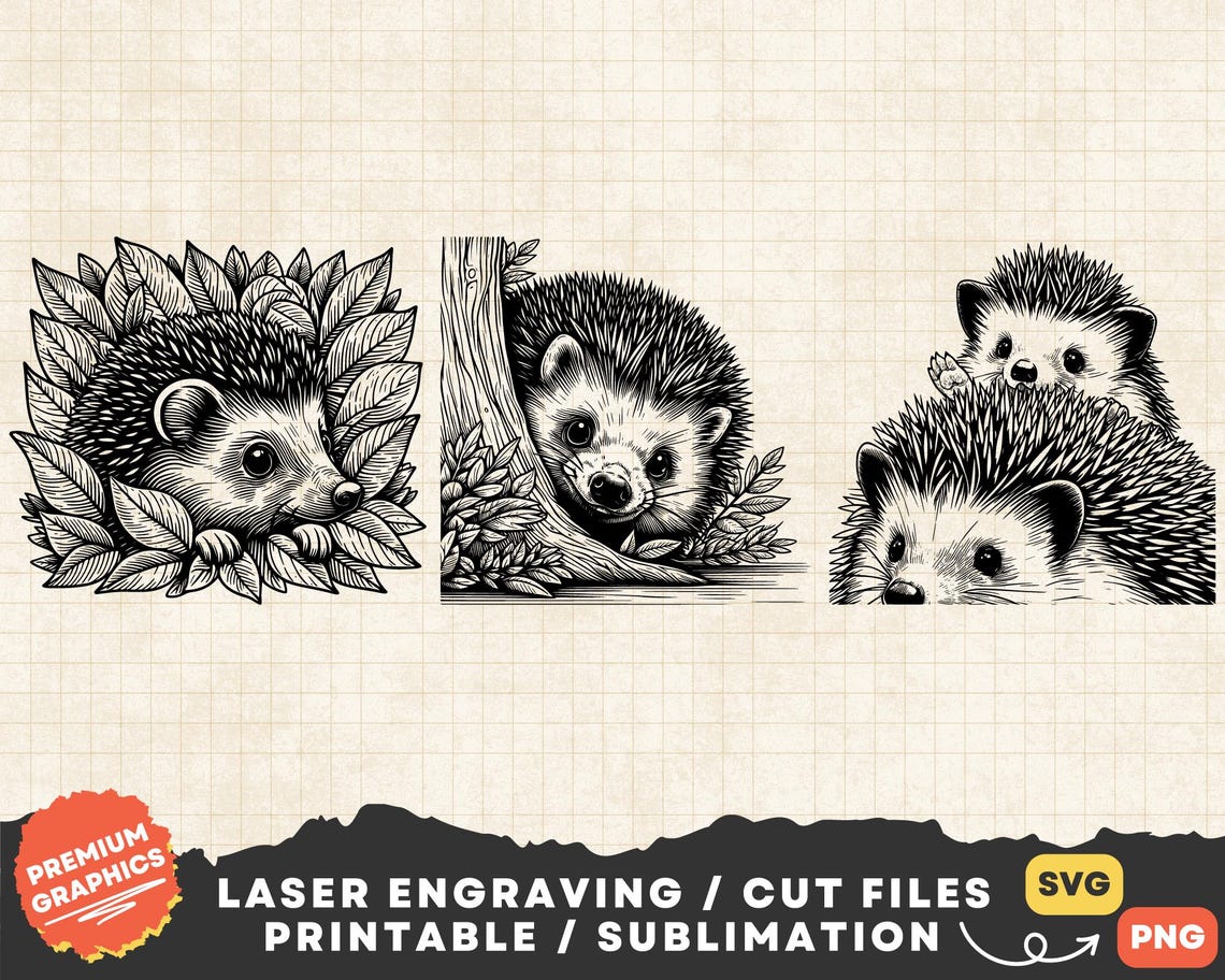 Peeking Hedgehog Bundle, Cute Hedgehog, Funny Hedgehog, Hedgehog Laser ...