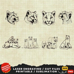 30 Puma SVG Bundle, Puma Svg, Panther Svg, Mountain Lion Svg, Cougar ...