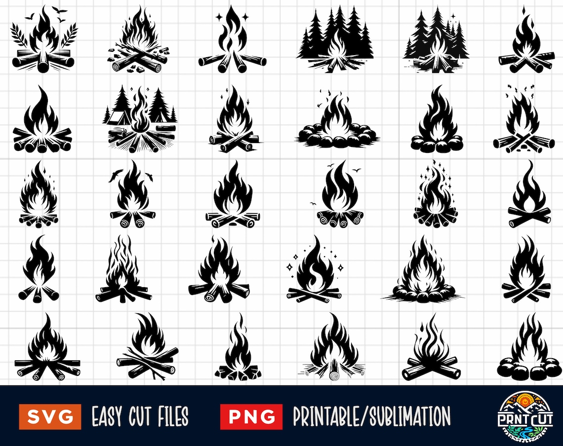 30 Campfire SVG Bundle, Campfire Svg, Campfire Png, Camp Fire Svg Png ...