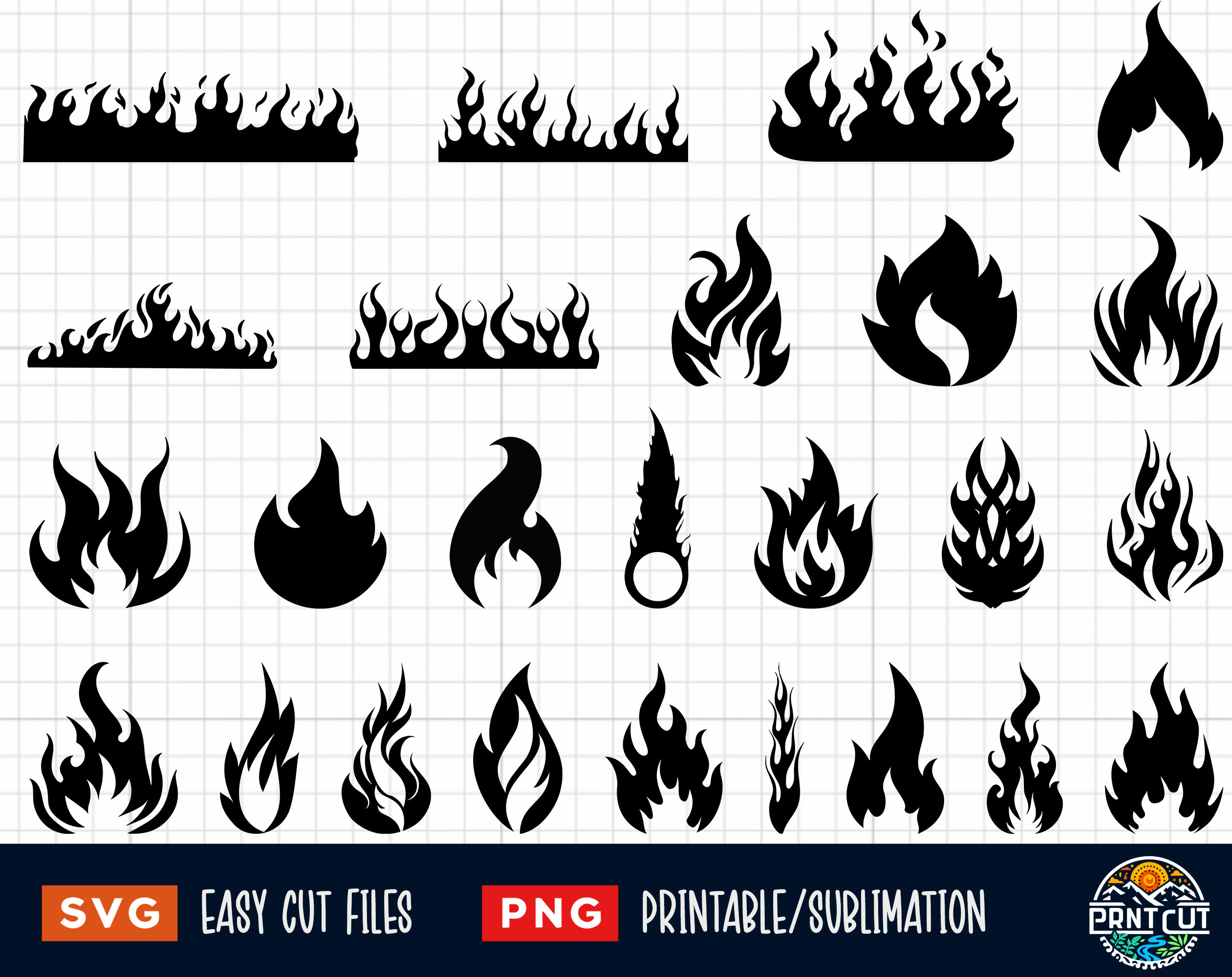 45 Fire Flame SVG Bundle, Fire Svg, Flame Svg, Fire Flame Wall Svg Png, Fire Flame Cut File ...