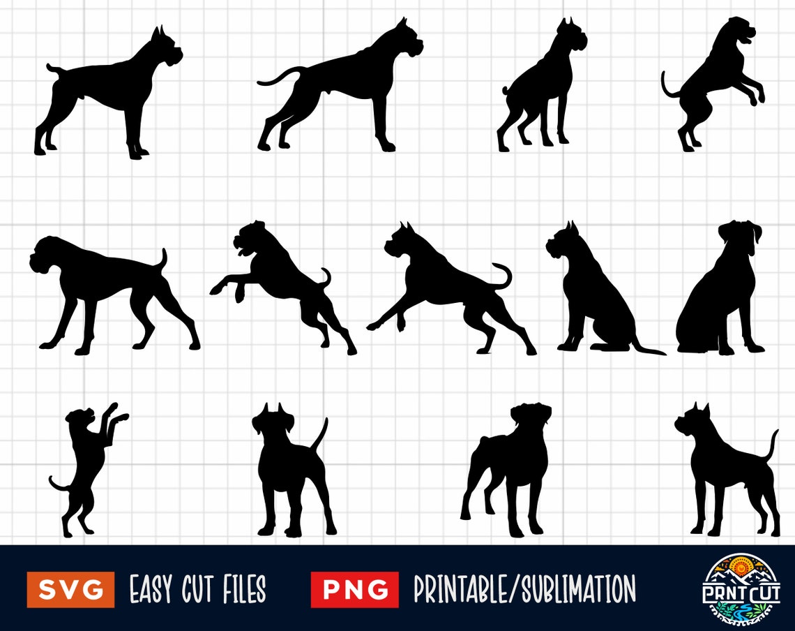 25 Boxer Dog SVG Bundle, Boxer Dog Svg, Boxer Dog Png, Boxer Dog Head ...