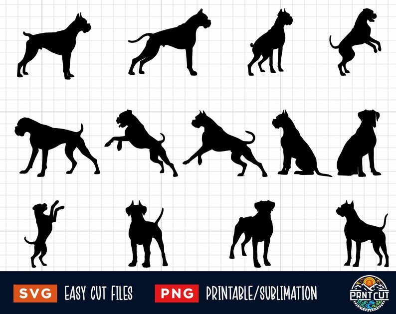 25 Boxer Dog SVG Bundle, Boxer Dog Svg, Boxer Dog Png, Boxer Dog Head ...