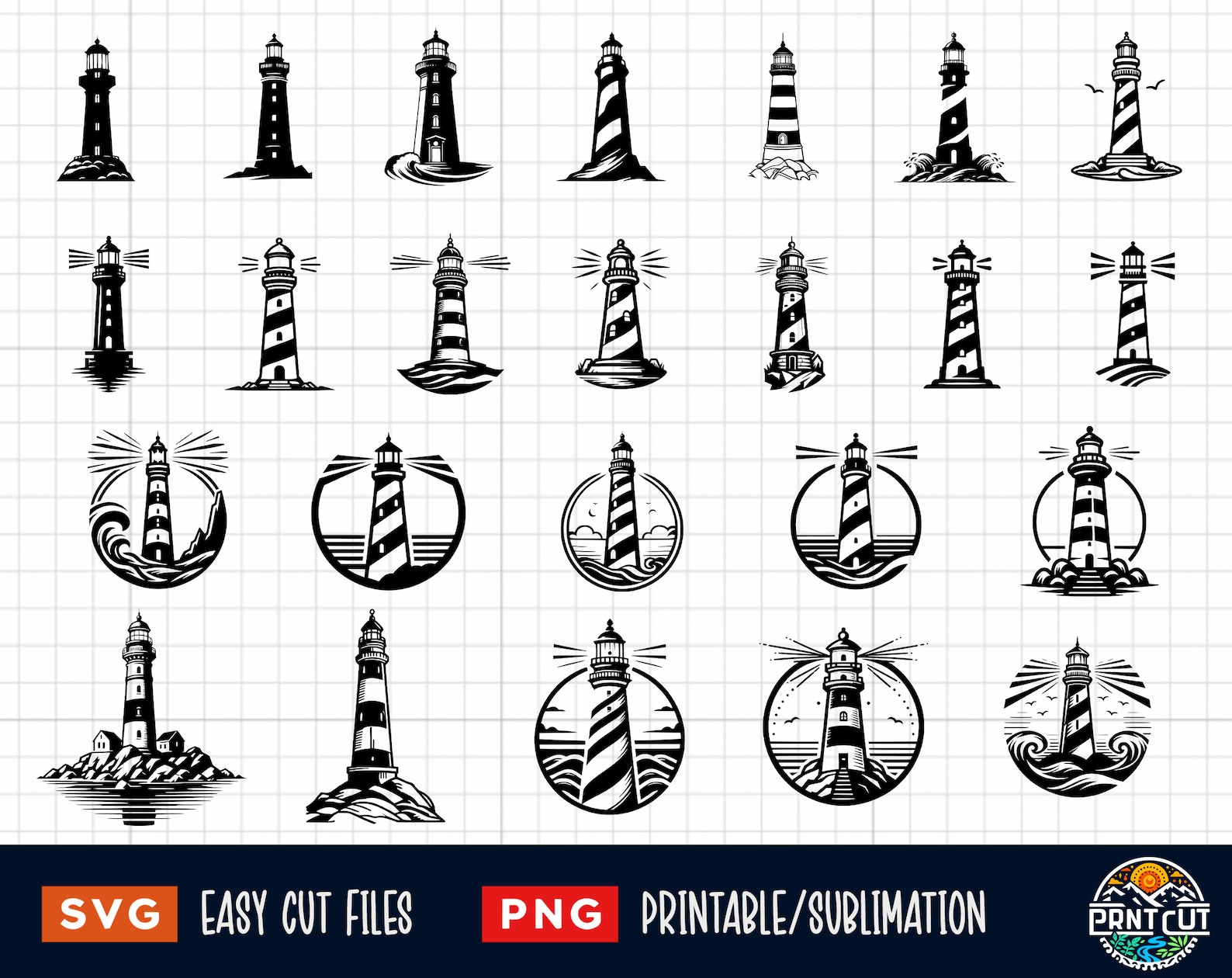24 Lighthouse Svg Bundle, Lighthouse Svg, Lighthouse Cut Files ...