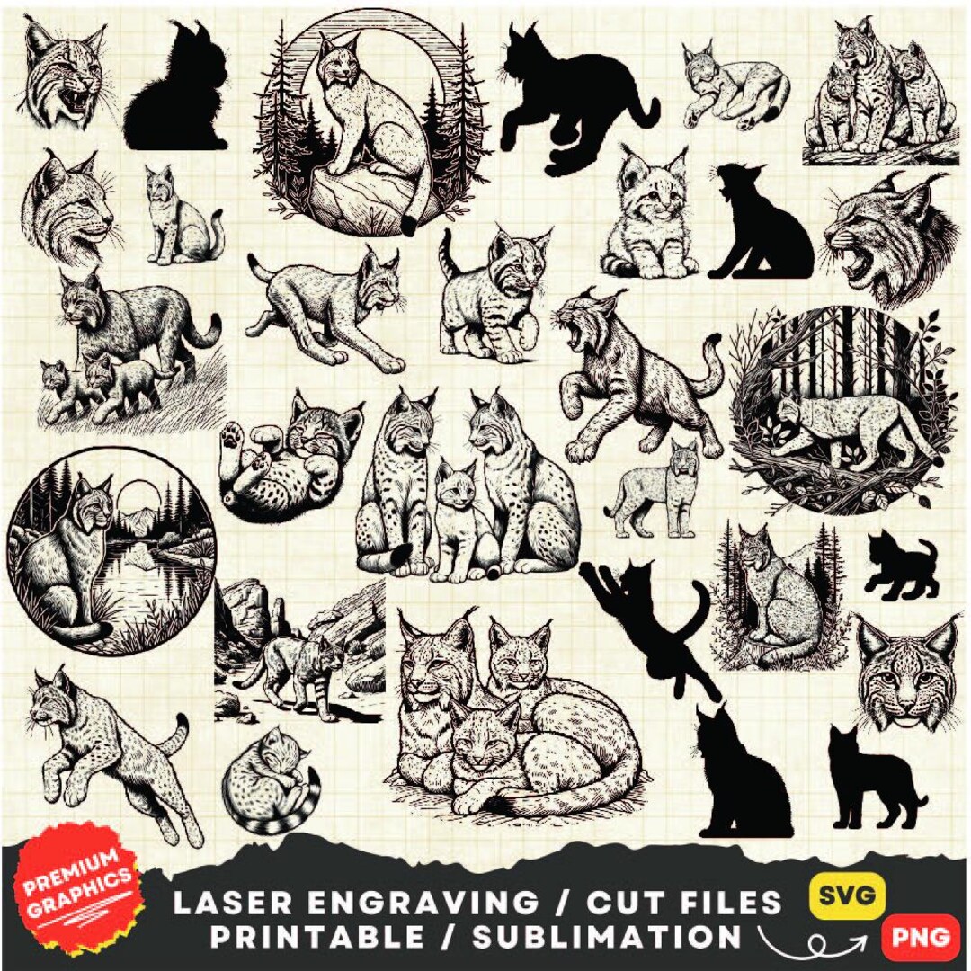 60 Bobcat SVG Bundle, Bobcat Svg, Bobcat Png, Bobcat Head Svg Png, Lynx ...