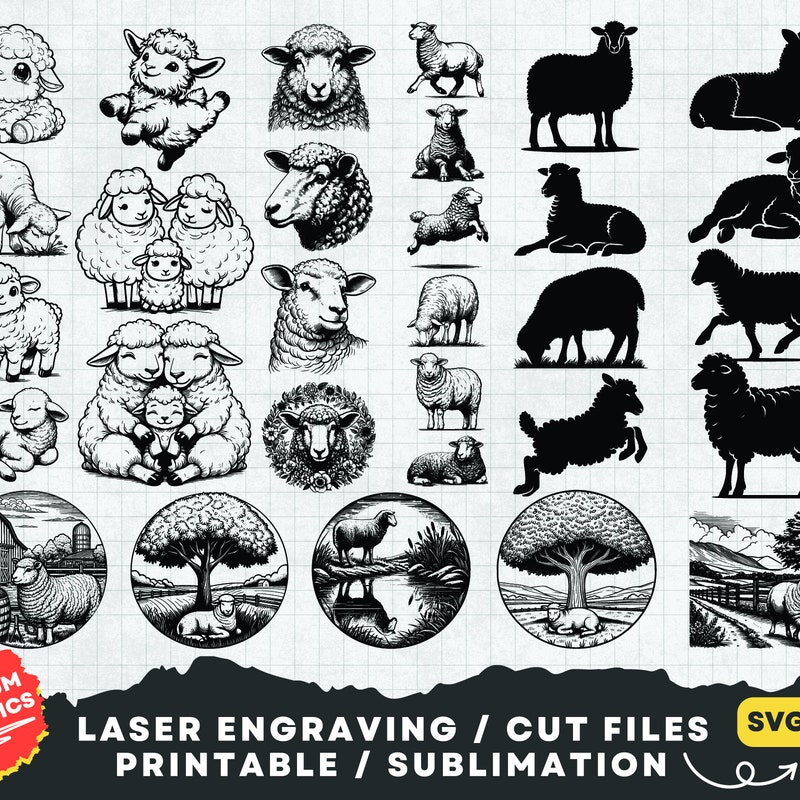 Sheep Png - Etsy