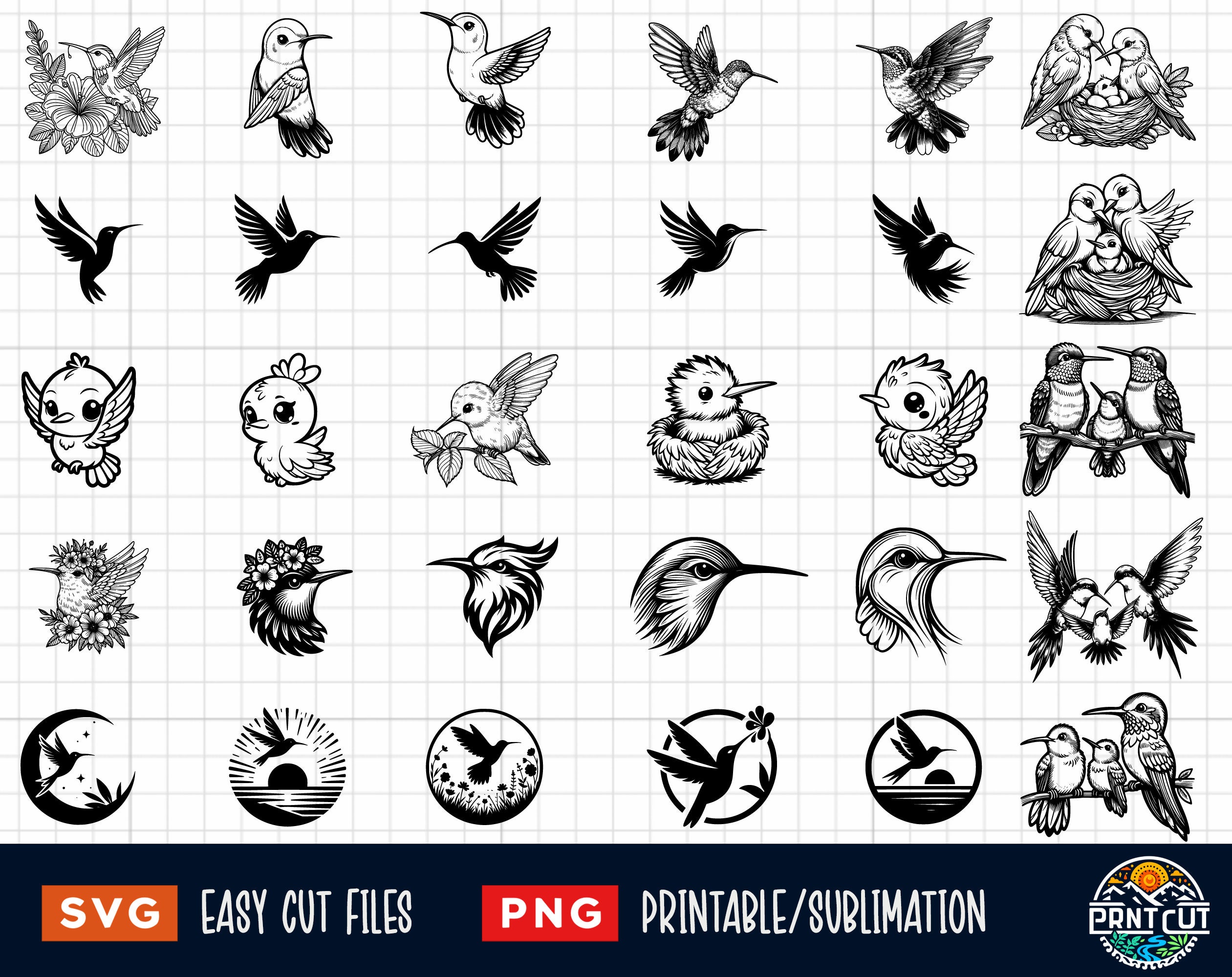 30 Hummingbird SVG PNG Bundle, Hummingbird Svg, Bird Flower Svg ...