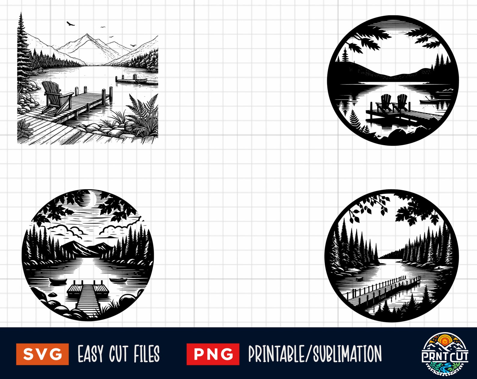 Lake View SVG Bundle, Lake View Dock Svg, Lake View Chair Svg, Lake ...