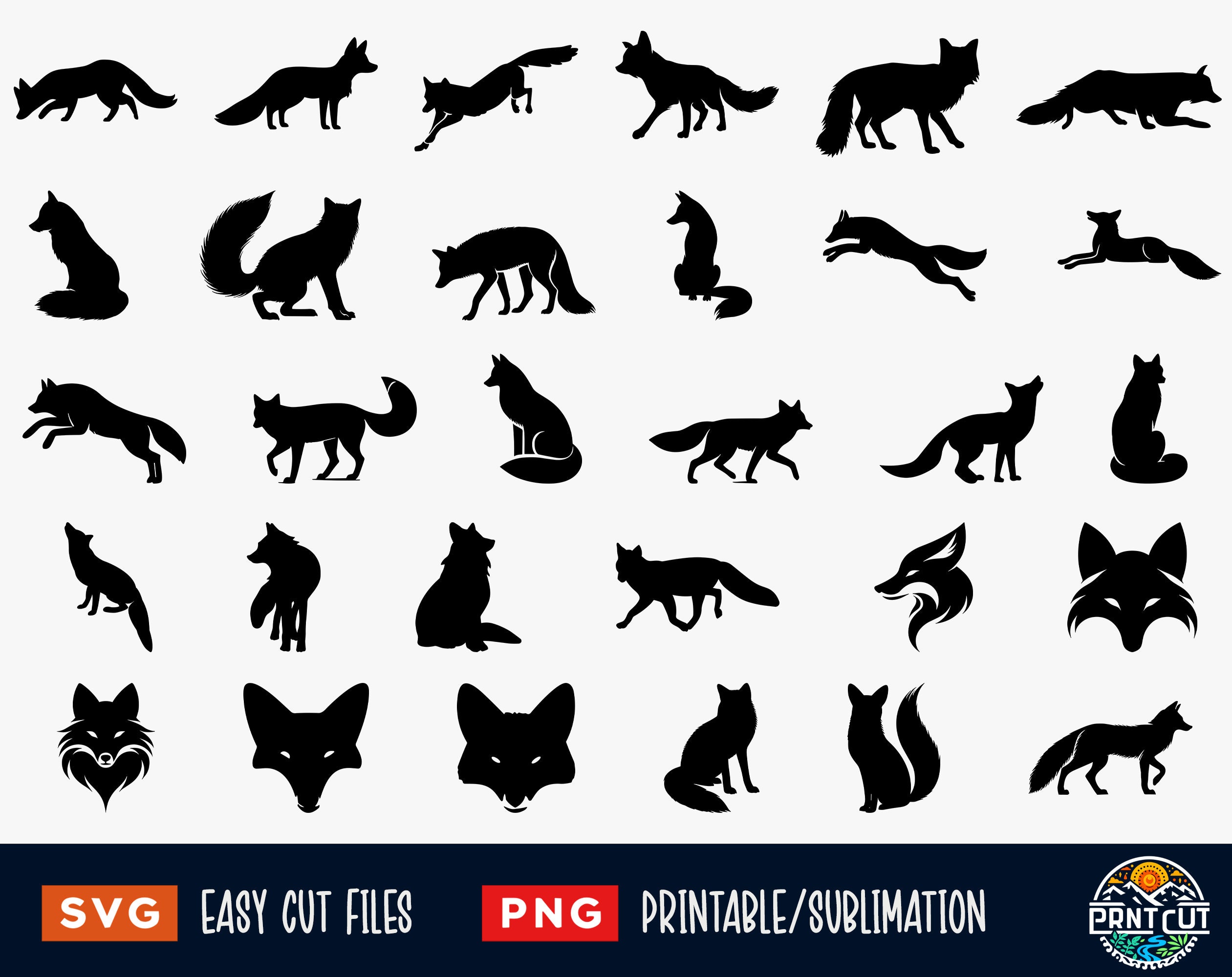 30 Fuchs SVG-Bundle, Fuchs SVG, Fuchs Png, Füchse SVG, Fuchs schneiden ...