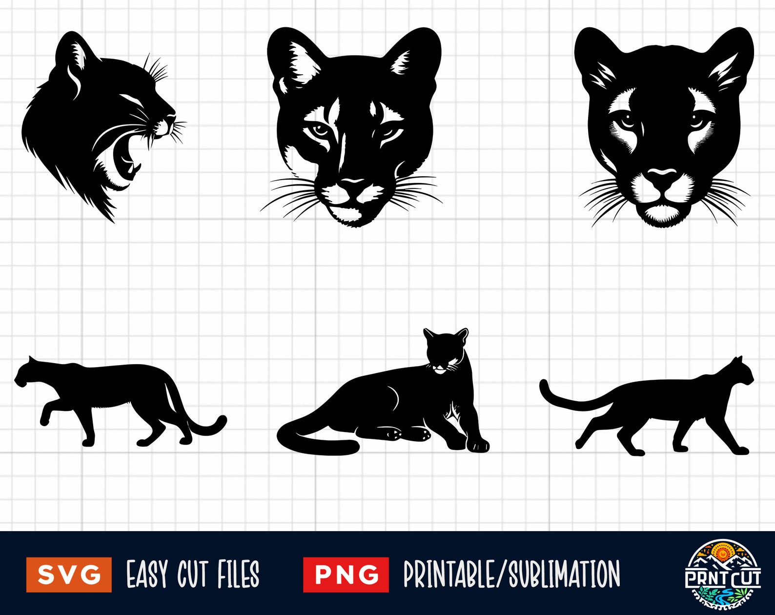 30 Cougar SVG Bundle, Cougar Svg, Cougar Png, Puma Svg Png, Jaguar Svg ...